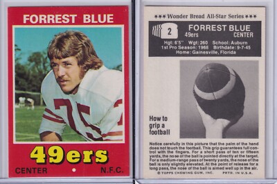 1974 Wonder Bread Football Card # 2 Forrest Blue San Francisco 49ers NM ...