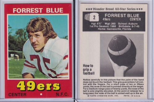 1974 Wonder Bread Football Card # 2 Forrest Blue San Francisco 49ers NM ...