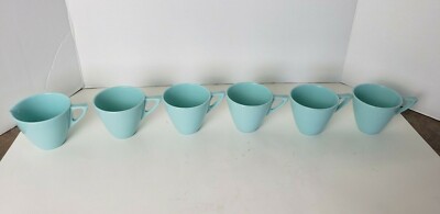 Vintage MarCrest Melmac Blue Tea Coffee Cups Lot of 5 and 1 Creamer ...