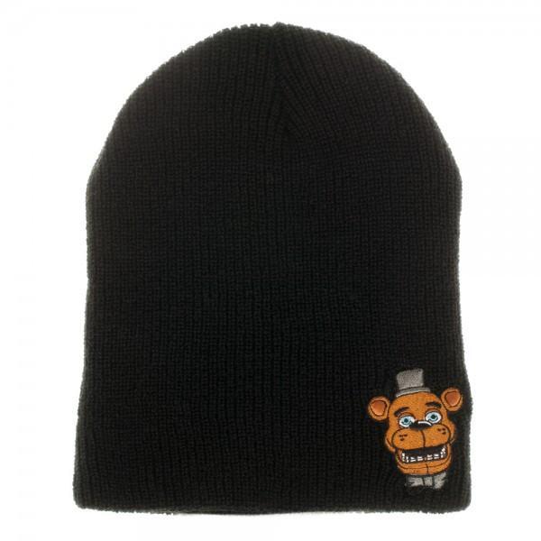 Five Nights at Freddy's Fazbear Black Slouch Beanie Hat by Bioworld for ...