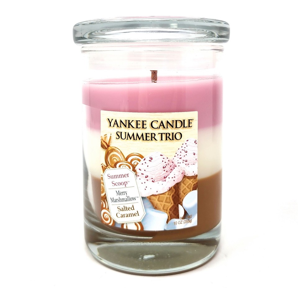 RARE Yankee Candle SUMMER TRIO Summer Scoop MERRY MARSHMALLOW Salted ...