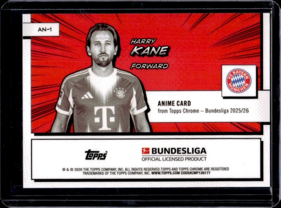 2025-26 Topps Chrome Bundesliga Harry Kane Anime #AN-1 Bayern Munchen ...