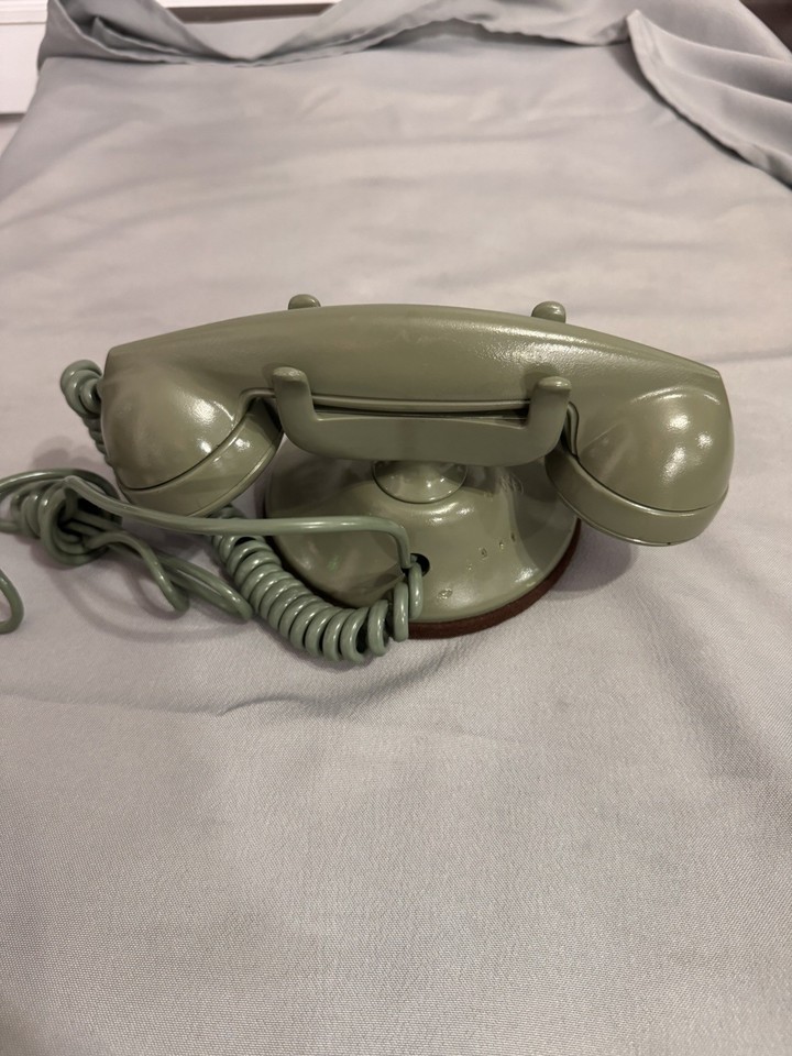 VINTAGE 1930s AUTOMATIC ELECTRIC COMPANY ROTARY TELEPHONE Green Mad Men ...