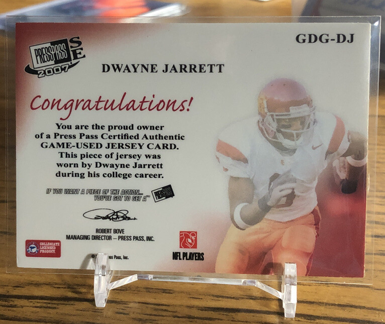 DWAYNE JARRETT 2007 Press Pass SE JERSEY Game Day Gear Gold /299 ...