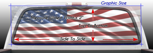 AMERICAN FLAG EAGLE PICK-UP TRUCK REAR WINDOW GRAPHIC DECAL PERFORATED VINYL 017 | eBay