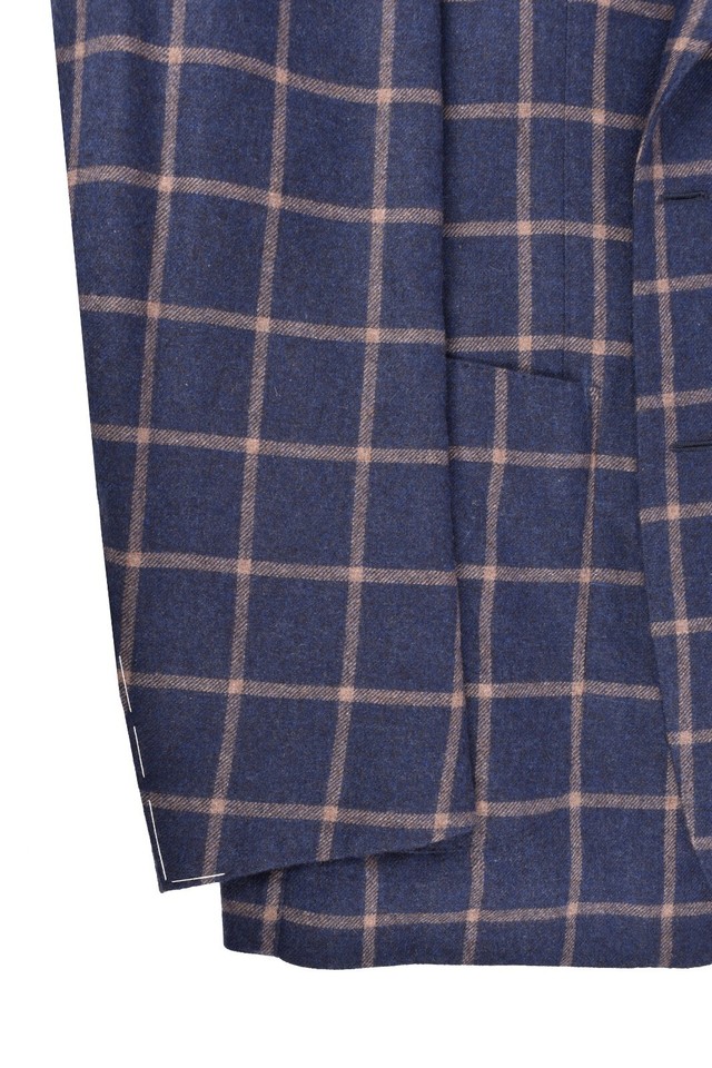 $5500 STILE LATINO handmade CASHMERE blazer US 46 EU 56 SLIM FIT BLUE ...