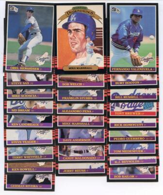 1985 DONRUSS BASEBALL 26 CARD LOS ANGELES DODGERS TEAM SET W/OREL ...