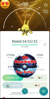 Pokemon Shiny Elekid Spark Accessory Background Team Instinct Trade Go ...