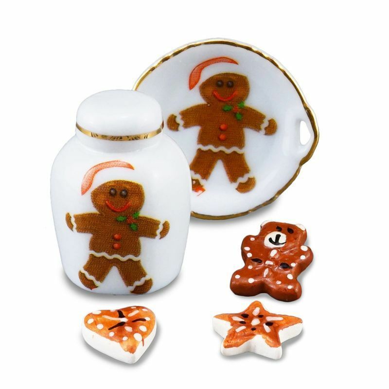 Reutter Dollhouse Miniature Christmas GINGERBREAD MAN COOKIE JAR PLATE ...