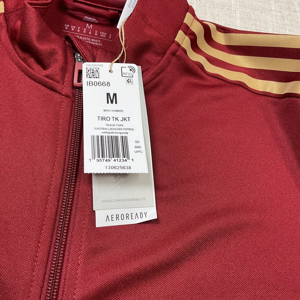 ADIDAS Tiro Tracksuit Jacket & Pants Set Medium Men Maroon Burgundy ...