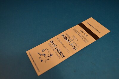 BLUE GIBBON CHINESE RESTAURANT MATCHCOVER monkey ape CINCINNATI OHIO ...