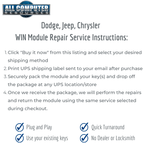 Dodge Ram 1500 WIN Module Wireless Ignition Node | Genuine OEM | Mopar ...