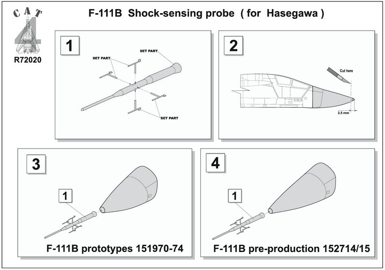 CAT4-R72020 1/72 F-111B Shock-sensing probe (for Hasegawa) Accessories ...