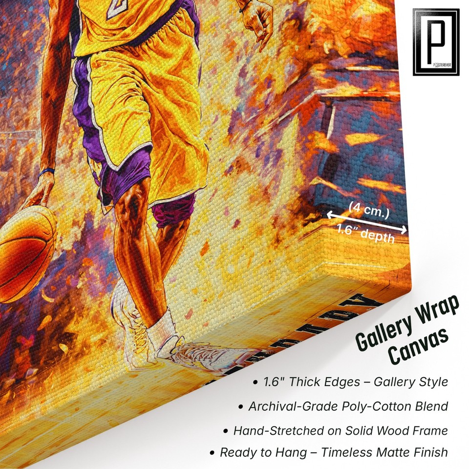 Kobe Bryant Legendary Lakers Mamba Painting Wall Art Poster Canvas ...