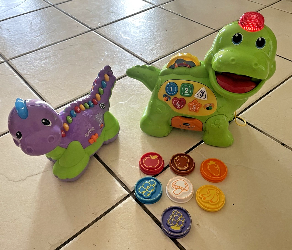 Vtech Baby Feed Me Dino Learning Toy with 7 Food Discs & Leapfrog ABC ...