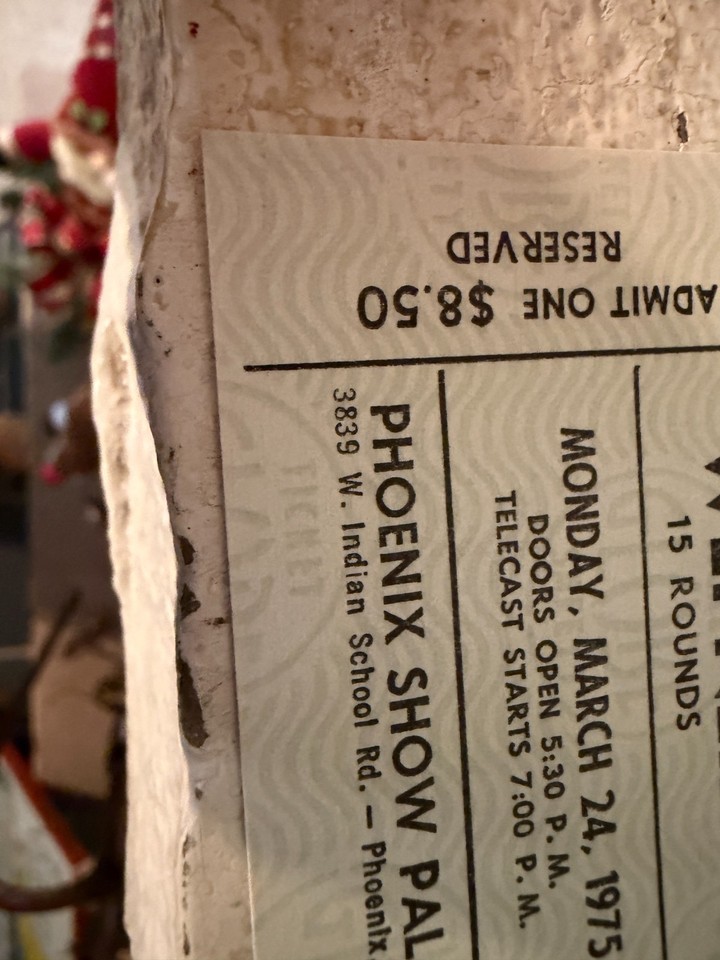 MUHAMMAD ALI vs CHUCK WEPNER ORIGINAL CCTV TICKET MARCH 24 1975 ROCKY ...