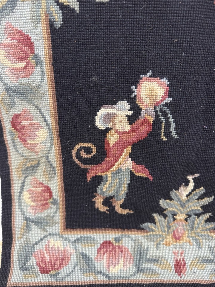 Vintage French Style Aubusson Rug Pictorial Rug Tapestry Chain stitch ...