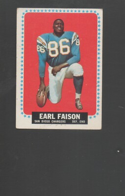 1964 Topps Football Card #157 Earl Faison-San Diego Chargers Vg Ex ...