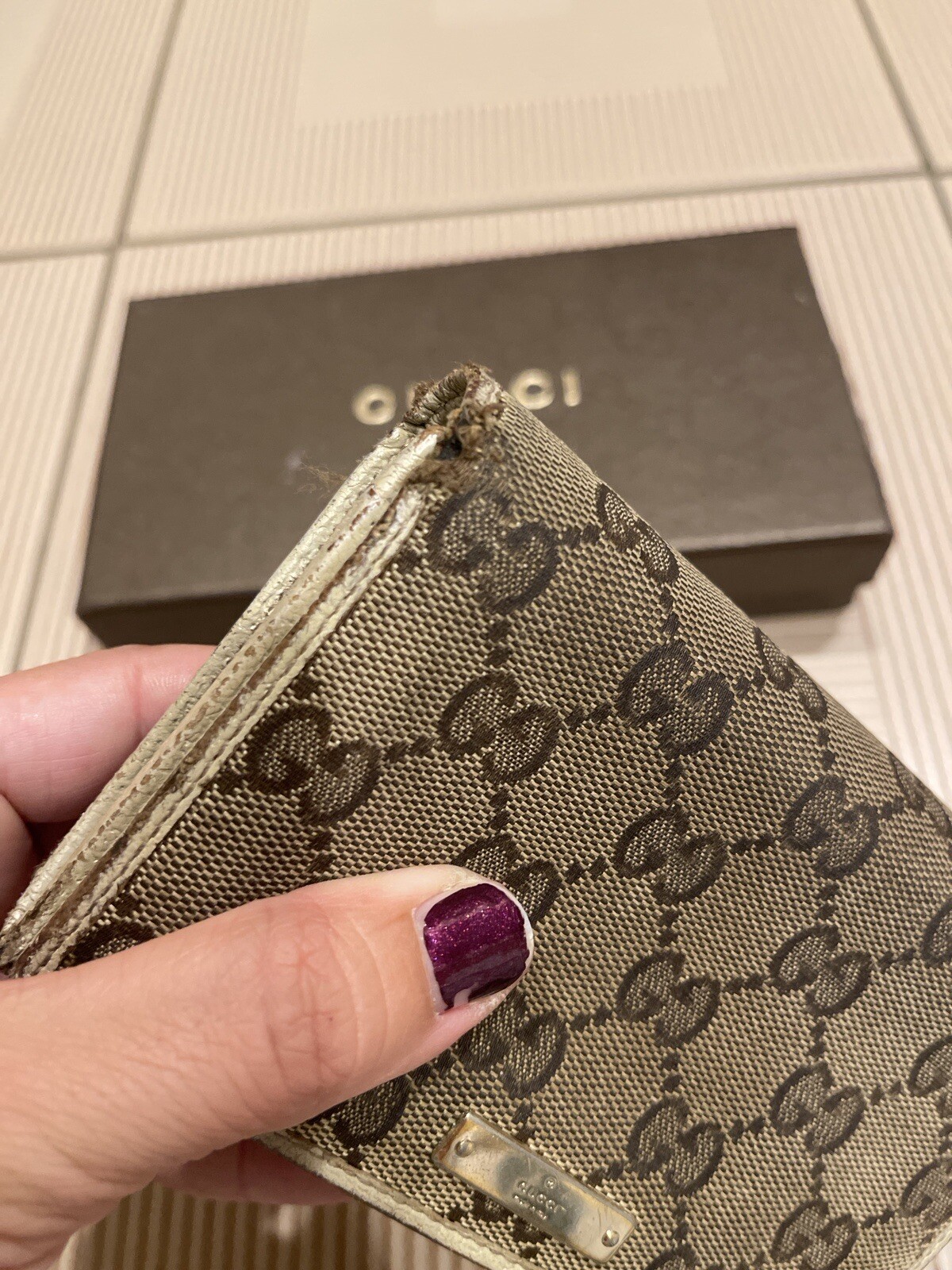 Authentic GUCCI Logo Monogram Brown White Abbey bag b… - Gem