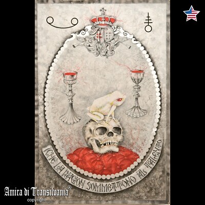 Modern Contemporary Art Painting Figure Realism Skull Frog Crown Animal ...