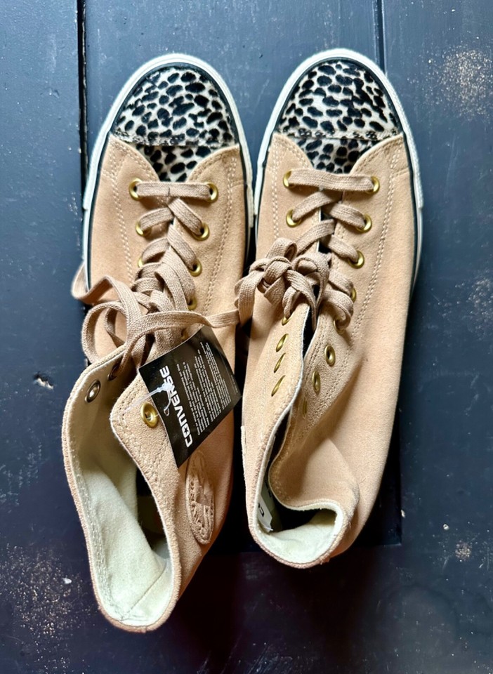 Converse All Star Hi Chuck Taylor Cheetah Pony Hair & Sand Dune Suede ...