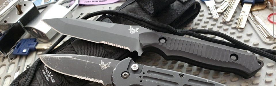 Benchmade Nimravus Military Fixed Blade Knife Black Serrated 154CM | eBay