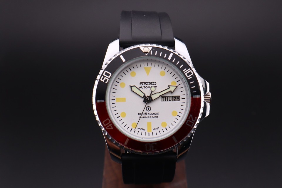 Vintage Seiko Diver's Look Automatic Rotating Bezel 6309A Day & Date ...