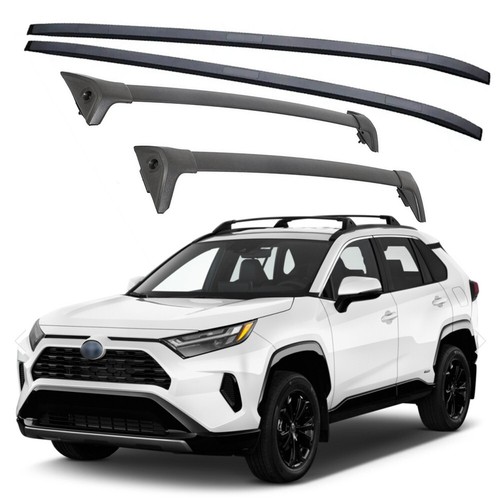 2PC Roof Rails +2PC Cross Bars Fits For Toyota RAV4 2019-2025 Luggage ...