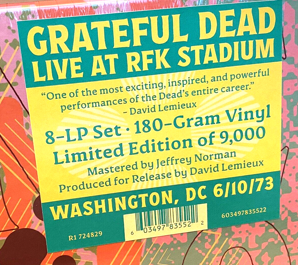 GRATEFUL DEAD RFK Stadium 6/10/73 8x Vinyl LP w Hype Sticker /9000 ...
