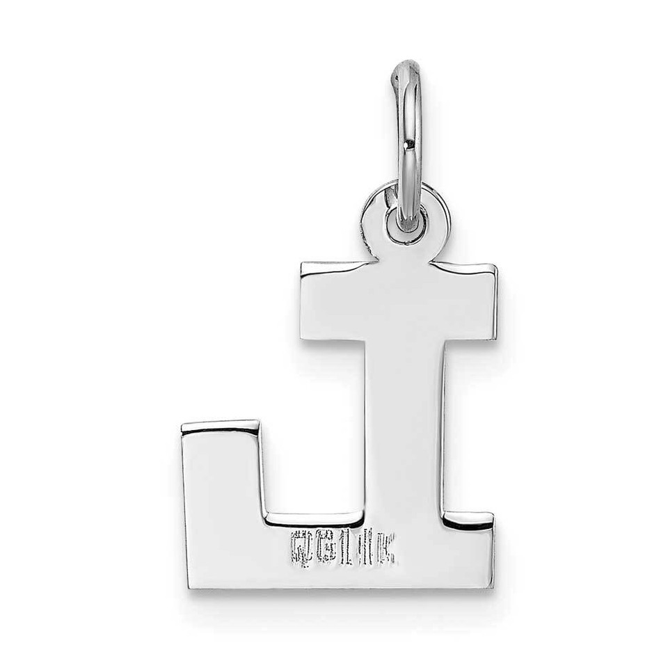 14K White Gold Small Block Letter L Initial Charm | eBay