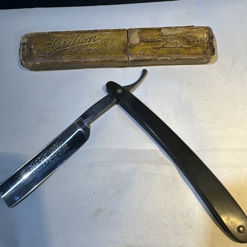 Vintage Griffon XX "Carbo Magnetic" Straight Razor Etched Blade Box ...