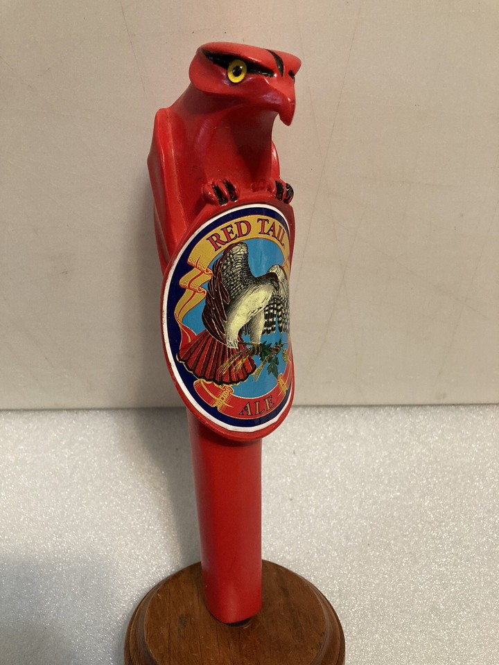 MENDOCINO BREWING RED TAIL ALE RED HAWK draft beer tap handle ...