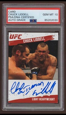 Chuck Iceman Liddell UFC Signed PSA 10 Auto #FA-CL 2009 HOF Autograph ...