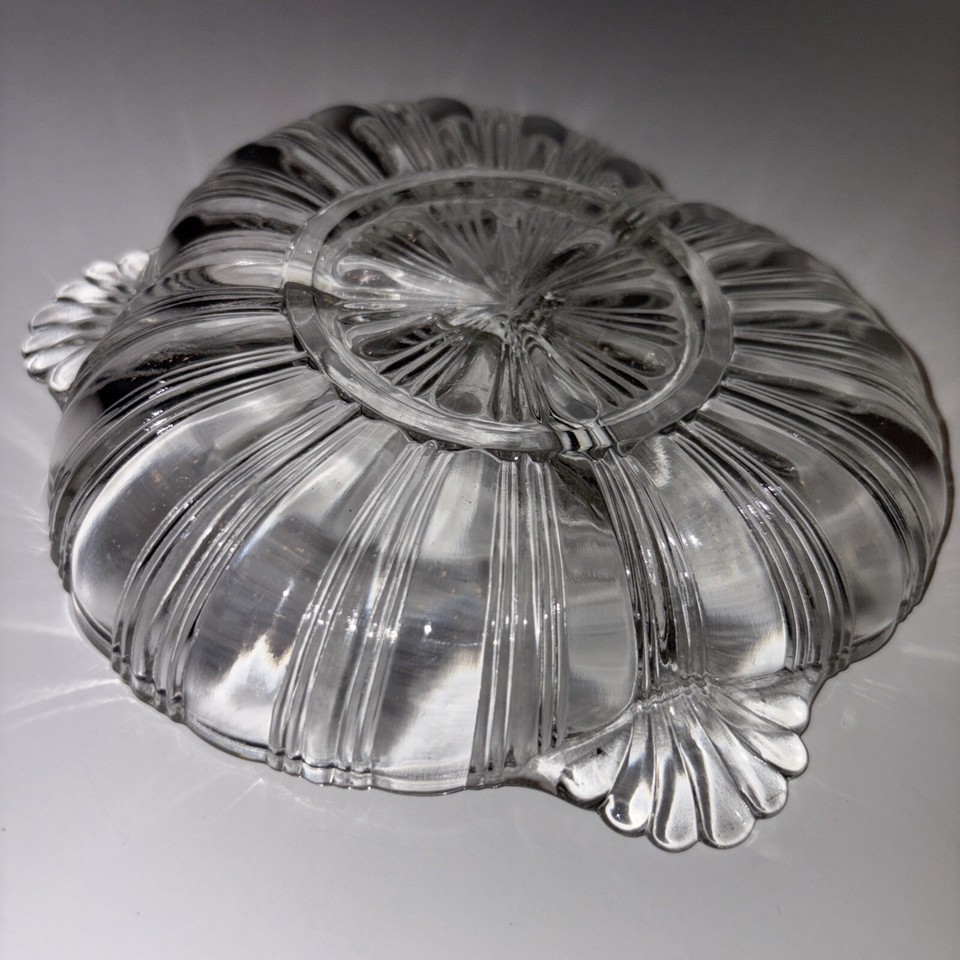 Vintage hazel-atlas glassware Pattern 572 Ridge Fan Serving Relish Tray ...