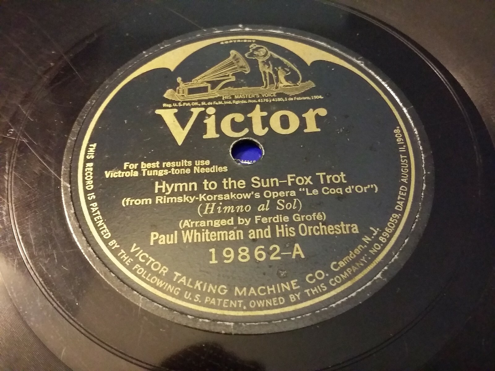 PAUL WHITEMAN - 1925 VICTOR 19862 - HYMN TO THE SUN / CAPRICE VIENNOIS ...