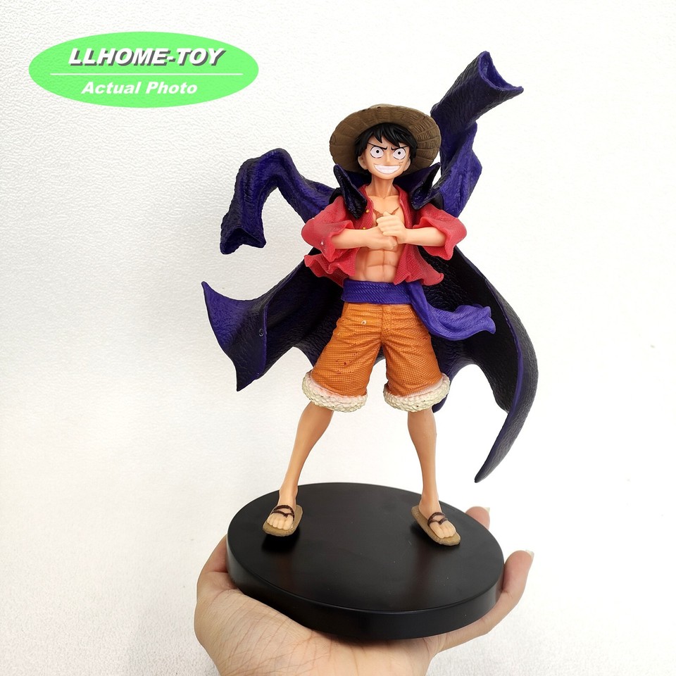 Anime OP Monkey D. Luffy cloak make a fist laugh PVC Figures Action Toy ...
