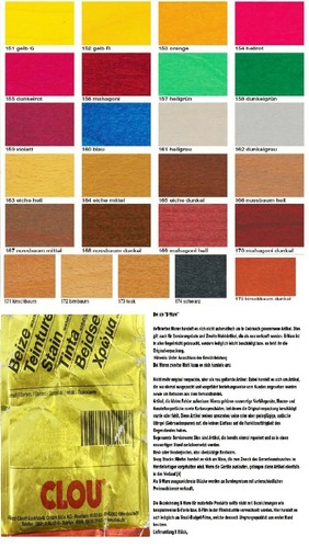 Clou Pulverbeize Wasserbeize Holzbeize Holztöne Hartholz Weichholz ...