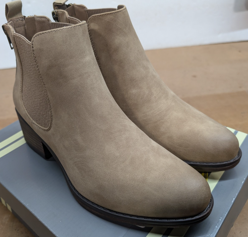 Natural Reflections Gossip Booties Boots Women's 10M Taupe Zippered ...