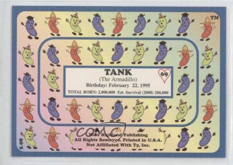 1998 West Highland Unofficial Beanie Babies Tank The Armadillo #69 0a2 ...