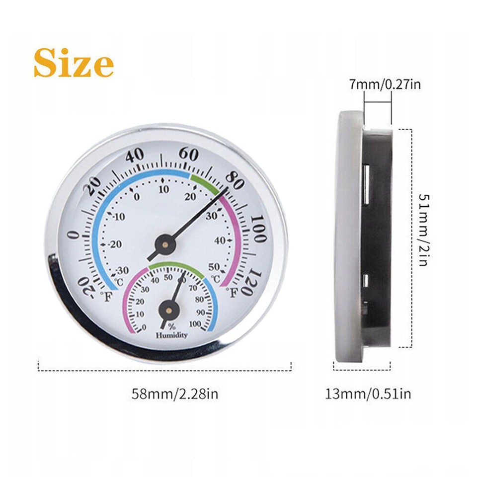 2pcs Analog Thermometer Hygrometer Humidity Meter Gauge Temperature ...