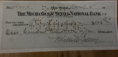 The Mechanics & Metals National Bank (New York) (1917) Antique Paid ...
