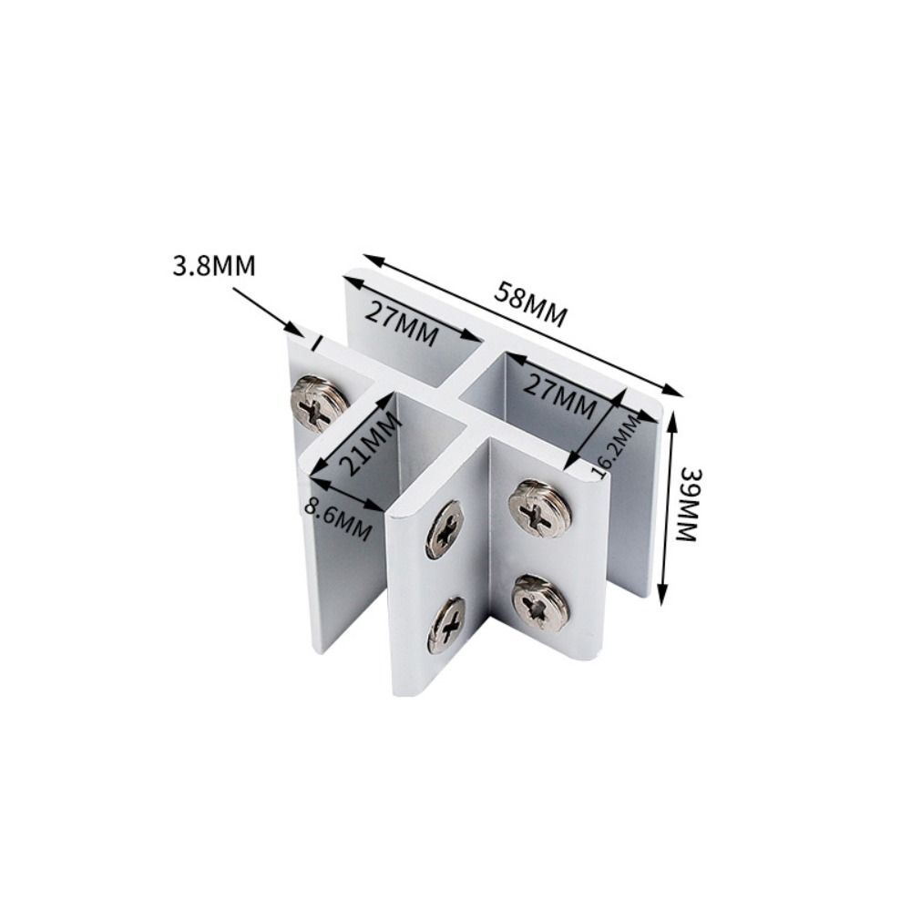 2pack Silver Partition Support Aluminum Alloy Laminate Glass Bracket ...