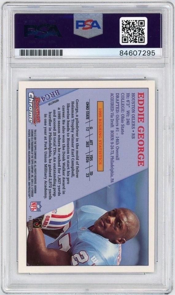 Eddie George Signed 2001 Bowman Chrome Refractor PSA GEM MT 10 AUTO | eBay