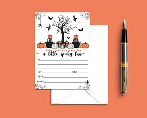 Bewitched Halloween Invitations with Envelopes 25 Pack - Pumpkin ...