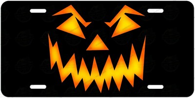 Halloween Scary Pumpkin Vintage License Plate Tag For Car ATV Bike Auto ...