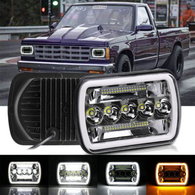 Fit 82-93 Chevy S10 Blazer GMC S15 7X6 Projector Halo LED Headlight Hi ...