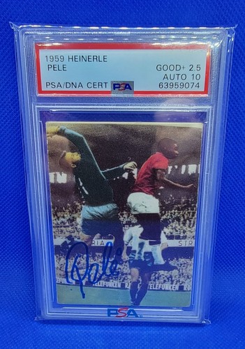PELE 1959 Heinerle ROOKIE PSA 2.5 / 10 Auto Vintage Brazil GOAT Signed ...