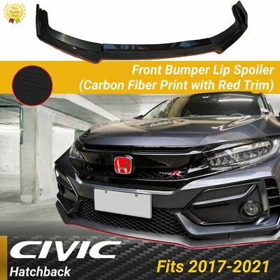 Fits 2017-2021 Honda CIVIC Hatchback Carbon Fiber Type R Style Front ...