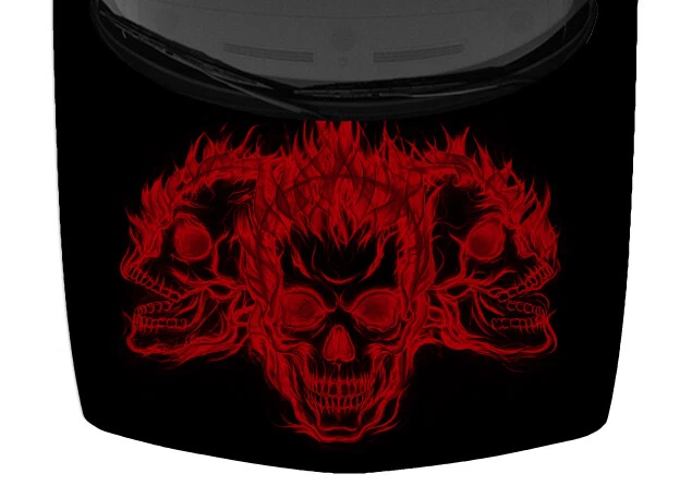 Red Flames Skull