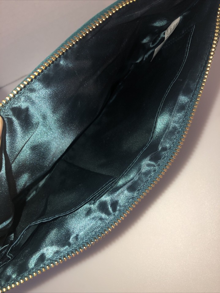 JOY & IMAN Genuine Leather Hand Envelope Purse Color Teal | eBay